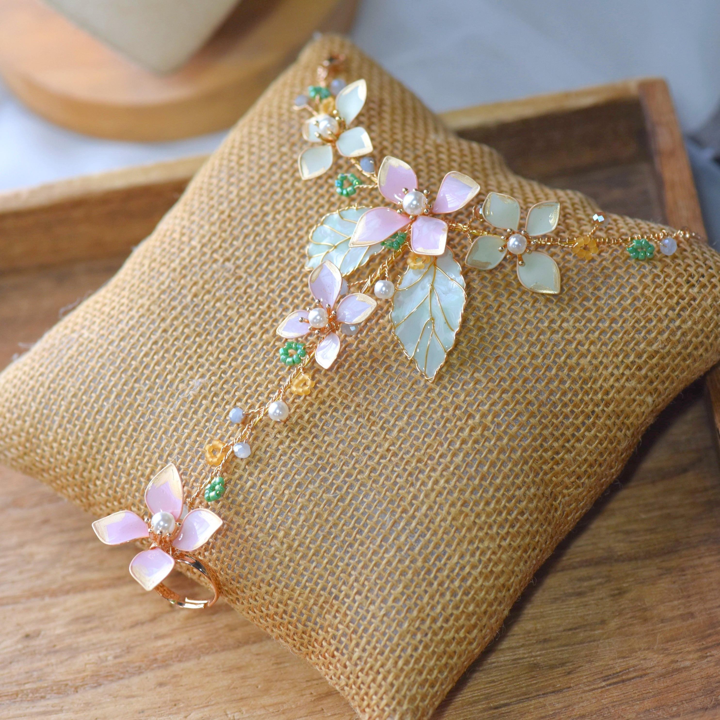 Aurora Hand Harness – Pastel Pink, Blue & Green Floral Accessory – The ...